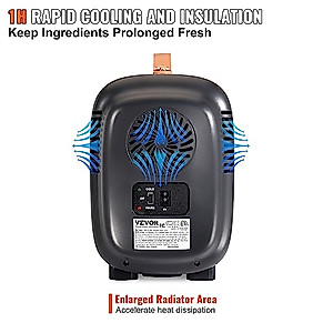 VEVOR Mini Fridge 4 Liter/6 Can Small Refrigerator for Beverage Skincare & Cosmetic AC/DC Cooler & Warmer, Mute Portable Tiny Cooling for Bedroom Office Dorm Desk Car Travel, ETL Certified, Black