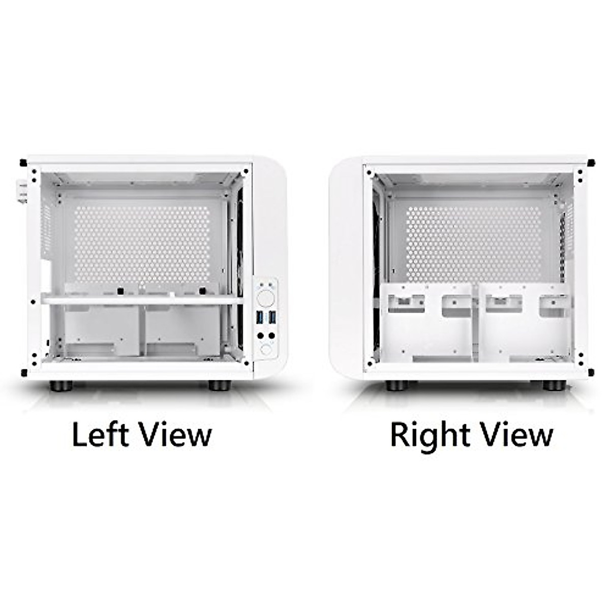 Thermaltake Core V1 Snow Edition SPCC Mini ITX Cube Computer Chassis CA-1B8-00S6WN-01, White