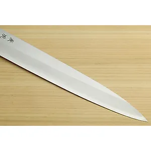 Yoshihiro Inox Stainless Steel Yanagi Sushi Sashimi Japanese Chef Knife with Saya Cover (11.8'' (300mm))