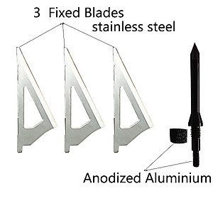 Hunting Broadheads, 3 Blades Archery Broadheads 100 Grain Screw-in Arrow Tips Compatible with Crossbow and Compound Bow(12 Pack), Black-1
