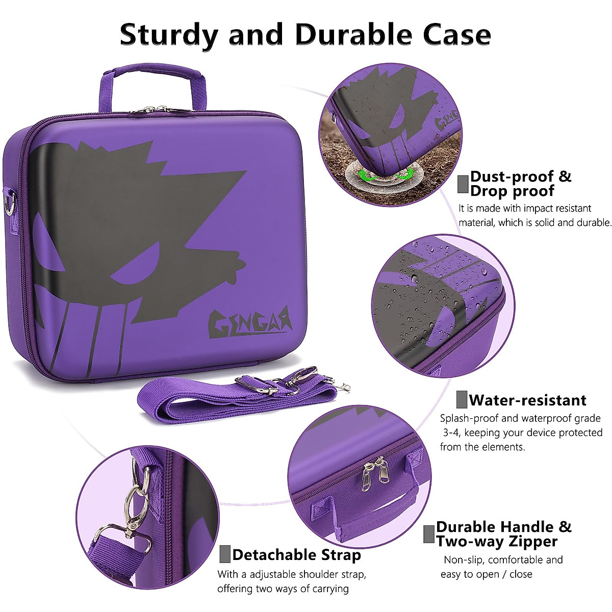 Switch Carrying Case Compatible with Nintendo Switch / Switch OLED, Professional Full Protection Travel Bag with Removable Strap for All Nintendo Switch Console Pro Controller Accessories