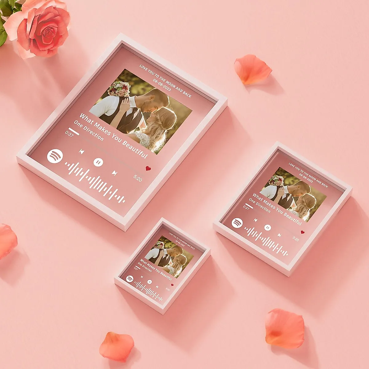 witfox Personalized Spotify Plaque with Free White Frame - Spotify Picture Frame Custom Acrylic Song Plaque - Music Picture Frame Customized Gifts for Boyfriend Girlfriend Couples Family