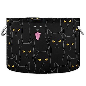 Black Cats Kids Toy Storage Basket Storage Bin Box Kids Laundry Hamper for Nursery Clothes, Toys, Books, Home Decor
