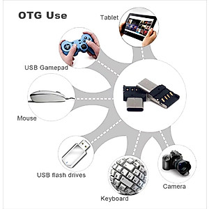 chenyang 5 Pack USB C OTG Adapter USB C Male to USB 2.0 Female Ultra Mini Size Connector Adapter