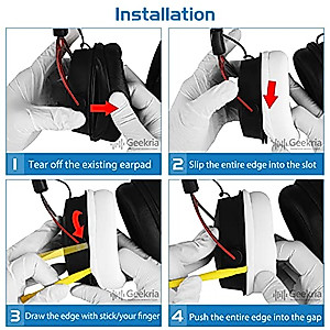 Geekria QuickFit Replacement Ear Pads for HyperX Cloud Alpha, Alpha S, Alpha Limited Edition Gaming Headphones Ear Cushions, Headset Earpads, Ear Cups Cover Repair Parts (White)