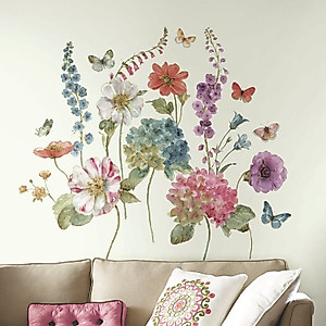 RoomMates RMK3261GM Lisa Audit Garden Flowers Peel and Stick Giant Wall Decals