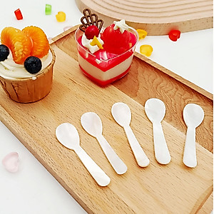 ZUDKSUY 20pcs Caviar Spoons Shell Spoons Mother of Pearl Spoons Mask Spoontea Spoons Dessert Spoons Suitable for Caviar, Jam, Ice Cream, Restaurant, Dessert