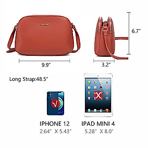 Compact Crossbody Bags for Women,Stylish Designer Shoulder Purses and Handbags with 3 Zip Compartment Porkets,Small Size Red Faux Leather Purse