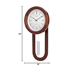 Seiko Circular & Sleek Wall Clock with Pendulum and Dual Chimes