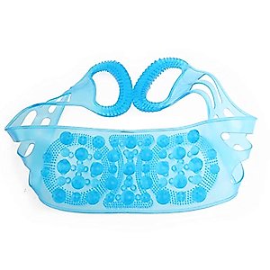 TOPBATHY Silicone Back Scrubber Belt Exfoliating Scrubbing Strap Towel Back Washer for Men & Women (Blue)
