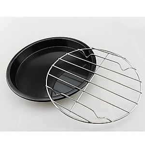 SHERCHPRY Round Baking Rack Metal Grill Rack Round Wire Rack Stainless Steel Cooling Racks Pizza Baking Rack for Oven Air Fryer