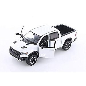 Showcasts 2019 Dodge Ram 1500 Crew Cab Rebel Pickup Truck, White 79358W - 1/24 Scale Diecast Model Toy Car