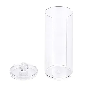 Cotton Rounds, Cotton Round Holder Transparent Round Acrylic Cotton Pad Storage Case Organizer, Puff Holder Container for Makeup Tool Cosmetic Kit