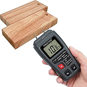 Proster Digital Wood Moisture Meter Handheld LCD Moisture Tester Damp Moisture Tester Detector for Firewood Paper Humidity Measuring