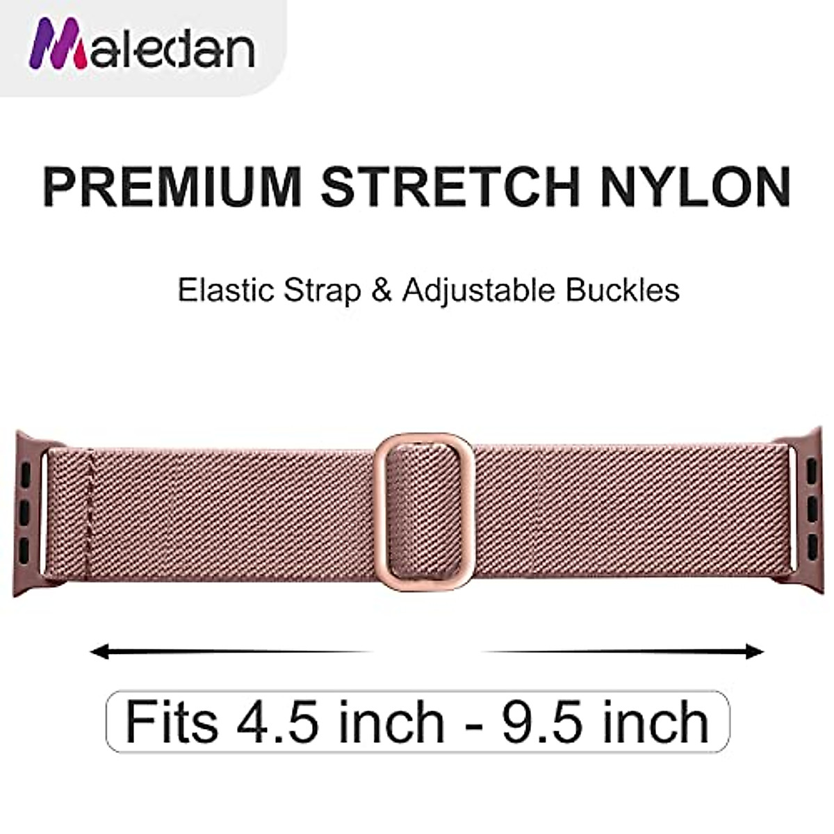 Maledan 10 Pack Stretchy Nylon Solo Loop Bands Compatible with Apple Watch Band 38mm 40mm 41mm Women Men, Adjustable Braided Sport Elastic Wristbands Straps for iWatch Ultra Series 8/7/6/5/4/3/2/1/SE