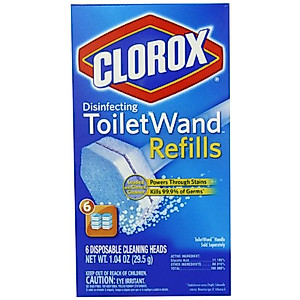Clorox Toilet Wand Refills, Loaded with Cleaner, 6 Disposable Heads