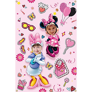 Cartoon Mouse Face in Hole Photo Banner Backdrop Mouse Theme Birthday Party Decorations Kids Baby Shower Birthday Party Funny Games Supplies Mouse Backdrop Photography Props