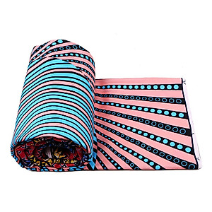 Alina Belle African Fabric Polyester Kente Wax Prints Fabric 3 Yards Ankara Crafts Fabric (3 Yards, A19)