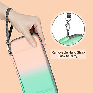 TNP Carrying Case for Nintendo Switch Lite, Green Orange - Kawaii Cute Portable Travel Case, Protective Storage Carry Bag for Girls with Screen Protector, 10 Game Cartridge Holder