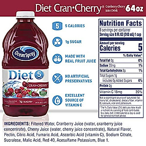 Ocean Spray Diet Cranberry Cherry Juice Drink, 64 Ounce