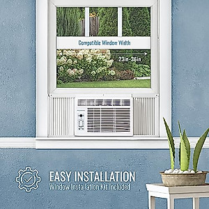Keystone 5,000 BTU Window Mounted Air Conditioner & Dehumidifier with Smart Remote Control - Quiet Window AC Unit for Apartment, Living Room, Bathroom & Small Rooms up to 150 Sq.Ft.