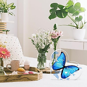 Butterfly Gifts for Women Butterflies Inspirational Desk Decor Acrylic Heart Shaped Keepsake Tables Centerpiece Appreciation Gift Best Birthday Christmas Gifts Idea Thank You Gift You Are Loved Gifts