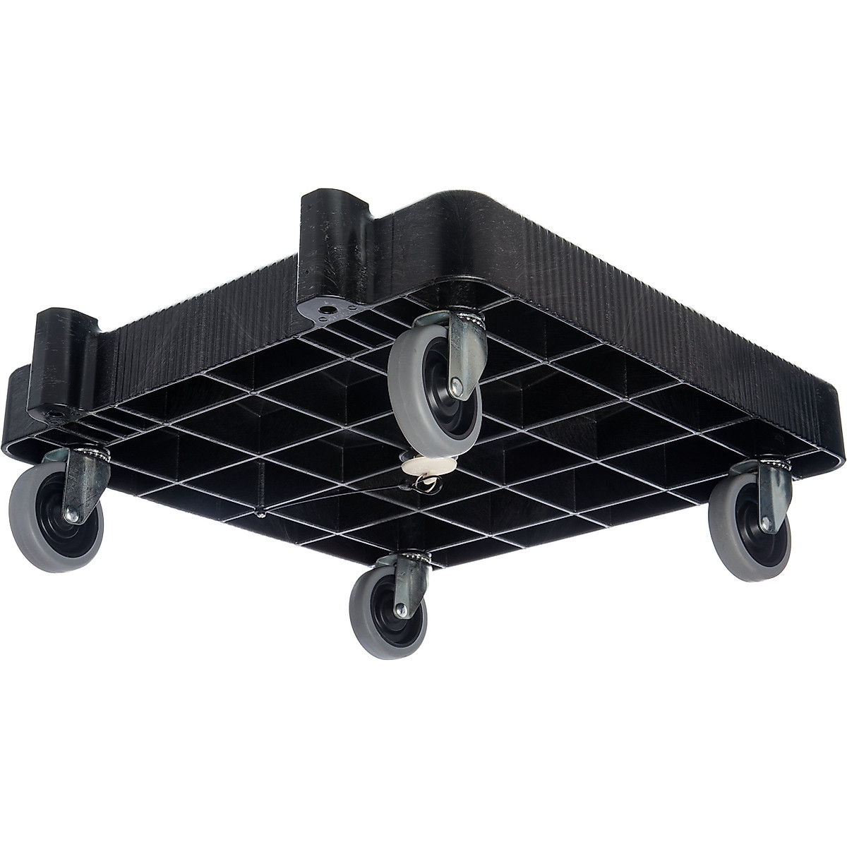 Carlisle FoodService Products E-Z Glide Warewashing Rack Dolly Dishwashing Rack Dolly with Drain for Kitchen and Restaurants, Plastic, 22.5 X 22.5 X 8 Inches, Black
