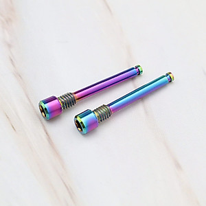 SING F LTD 2PCS M4 Titanium Bolts for Bicycle Disc Brake Pad Threaded Pin Inserts Screw Disc Brake Pad Pin Axle for Threaded Hydraulic Disk Caliper Dazzle Color