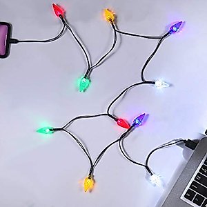 LED Christmas Light Phone Charger Cord USB Charging Cable Gift for Phone 13/12/11 Pro/XS/XS Max/XR/X/8 Plus/ 8/7 Plus/7s Plus/6s/6 with 10 Lights Christmas Decorations(Black)