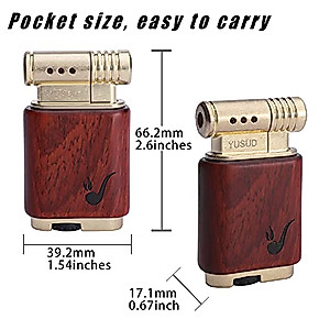 Yusud Vintage Trench Lighter, Cool Pipe Lighter Butane Refillable, Antique Flip Lighter, Retro Soft Flame Table Lighters, Unique Birthday Gift for Men Women
