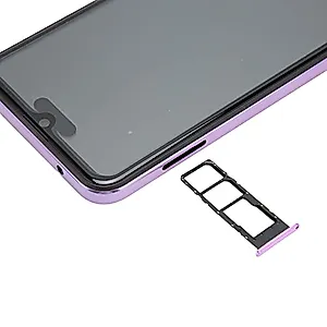 Shanrya 4GB 32GB Phone, IP14 Pro 6.1 Inch Cell Phone Ultra Thin Purple 3 Card Slot Face Recognition for Daily Life (US Plug)