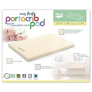 My First Pack N Play Mattress Pad or Mini Crib Pad, 37" x 26" x 1-1/2"