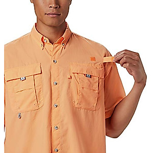 Columbia Men's Bahama II UPF 30 Short Sleeve PFG Fishing Shirt, Bright Nectar, Large