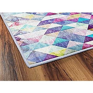 Brumlow MILLS Britta Washable Indoor or Outdoor Rug for Living or Dining Room, Bedroom and Kitchen Area, 30" x 46", Purple