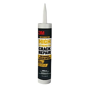 3M High Strength Crack Repair, 10 oz, Wall Crack Repair, Caulk Tube, Ideal for Repairing Large Holes, Cracks & Damaged Surfaces in Drywall, Plaster, Stucco, Concrete & Wood (CR-10-CLK)