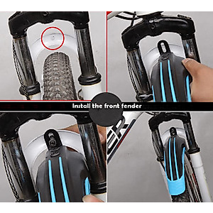 WIROJ Adjustable Road Mountain Bike Bicycle Cycling Tire Front and Rear Mud Guards Mudguard Fenders Set (Red & Black)