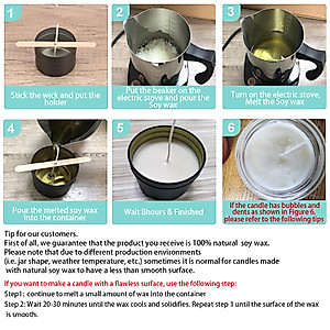 Soy Wax Candle Making Kit Supplies With Wax Melter, Natural Candle Wax For Candle Making, DIY Art&Crafts Kit for Adults,Beginner, Including 2lbs Soy Wax Flakes, Electric Stove,Candle Wick,Melting Pot