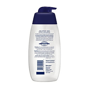 Aquaphor Baby Wash and Shampoo - Mild, Tear-free 2-in-1 Solution for Baby’s Sensitive Skin - 16.9 fl. oz. Pump
