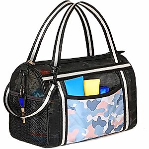 Ligereza Mesh Shower Caddy Basket for College Dorm Room Essentials, Bathroom Accessories, Gym Bathroom, Camping, Multiple Suspension Methods And Large Capacity, Portable Shower Caddy Bag (Black).
