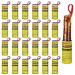 24 Rolls Fly Strips - Fly Tapes Fly Paper Sticky Fly Trap Indoor/Outdoor Hanging,Fly Catcher Fly Ribbon Fungus Gnat Trap Fruit Fly Killer for House/Kitchen/Plants/Horse Stable