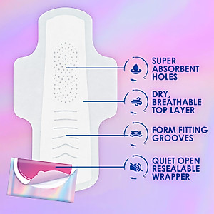 Always Pocket Feminine Pads for Women with FlexFoam, Size 2, Heavy Flow, with Wings, Unscented, 20 Count