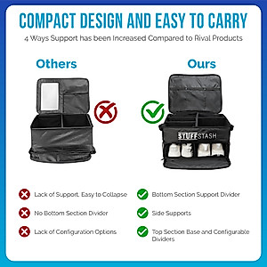 STUFFSTASH Golf Trunk Organizer, Strong, Won't Collapse. Shoe Compartments, Dividers, Storage for Tees, Gloves, Balls,.Store Accessories in Your Car or SUV. Golfer Gift Essentials for Men and Women.