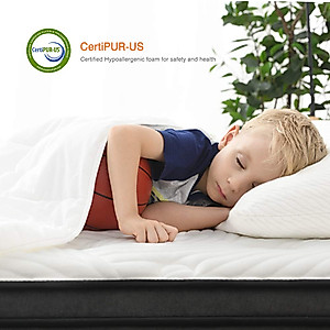 Sweetnight Full Mattress in a Box, 12 Inch Plush Pillow Top Hybrid Mattress, Gel Memory Foam for Motion Isolating Individually Wrapped Coils, Full Size, Twilight