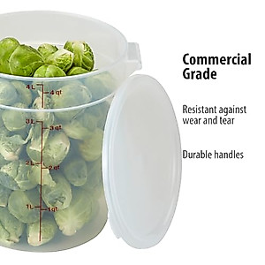 Cambro 4 QT (Quart) BPA-Free Round Food Storage Container with Lid (2 Pack) - Classic Series (Translucent)