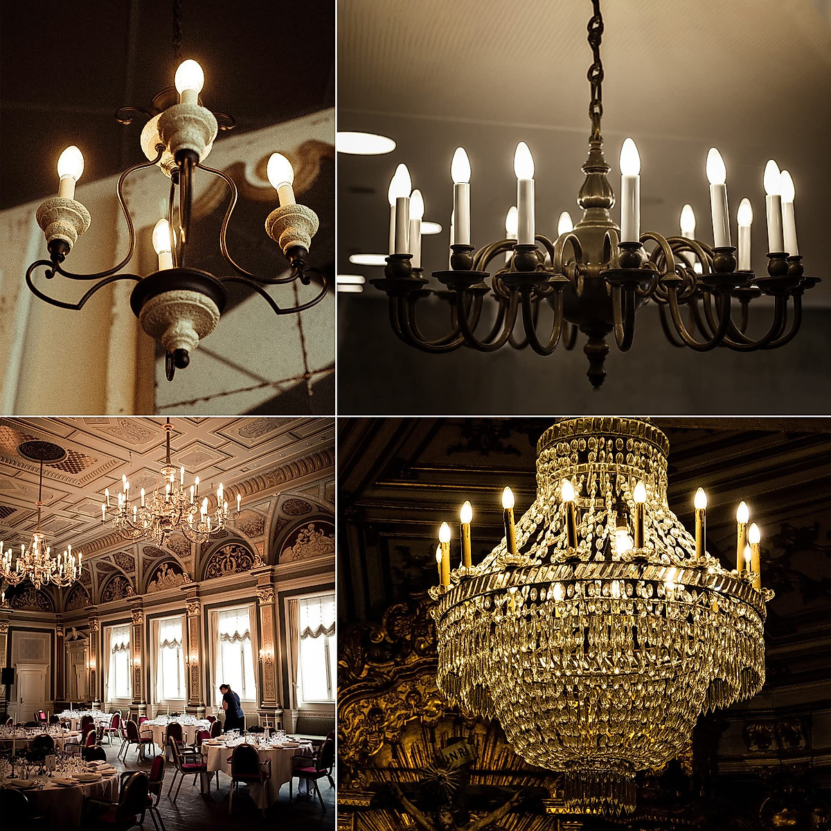 Low Watt Led Light Bulbs 0.5W Equivalent 5W Incandescent Small Night Light Bulb Warm White 2700K Milky C7 Candelabra Led Light Bulbs for Wall lamp Chandeliers E12 Screw Base Low Lumens Light Bulbs