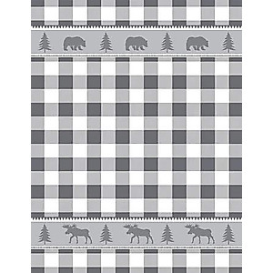 Adirondack Lodge White Plaid with Bears Soft Coral Fleece Throw Blanket 70 x 90