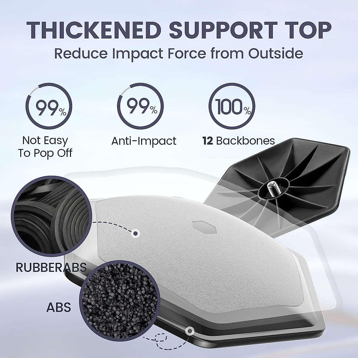 ToVii Golf Travel Bag Support Pole, Telescopic Golf Travel Bag Support System Aluminum Alloy Golf Support Rod and Hexagon Anti-Impact Support Top, Golf Club Travel Support Protection (Black)