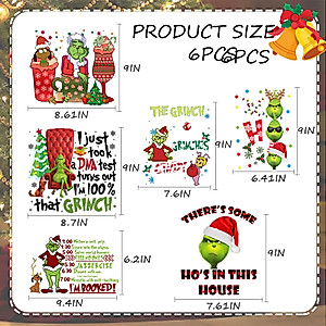 ArtCentury 6PCS Christmas Iron on Transfers, Iron on Decals for T Shirts Iron on Transfers Dtf Transfers Ready to Press Heat Transfer Designs Screen Print Transfers Ready to Press Iron on Shirt Decals