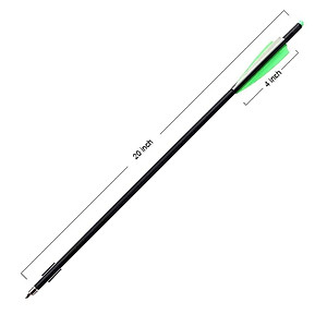 IRQ Carbon Crossbow Bolts 20 Inch Hunting Archery Arrows for Outdoor Practice, Removable Tips (Pack of 12) (20 in Green and White)