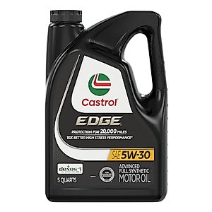 Castrol EDGE 5W-30 Advanced Full Synthetic Motor Oil, 5 Quarts